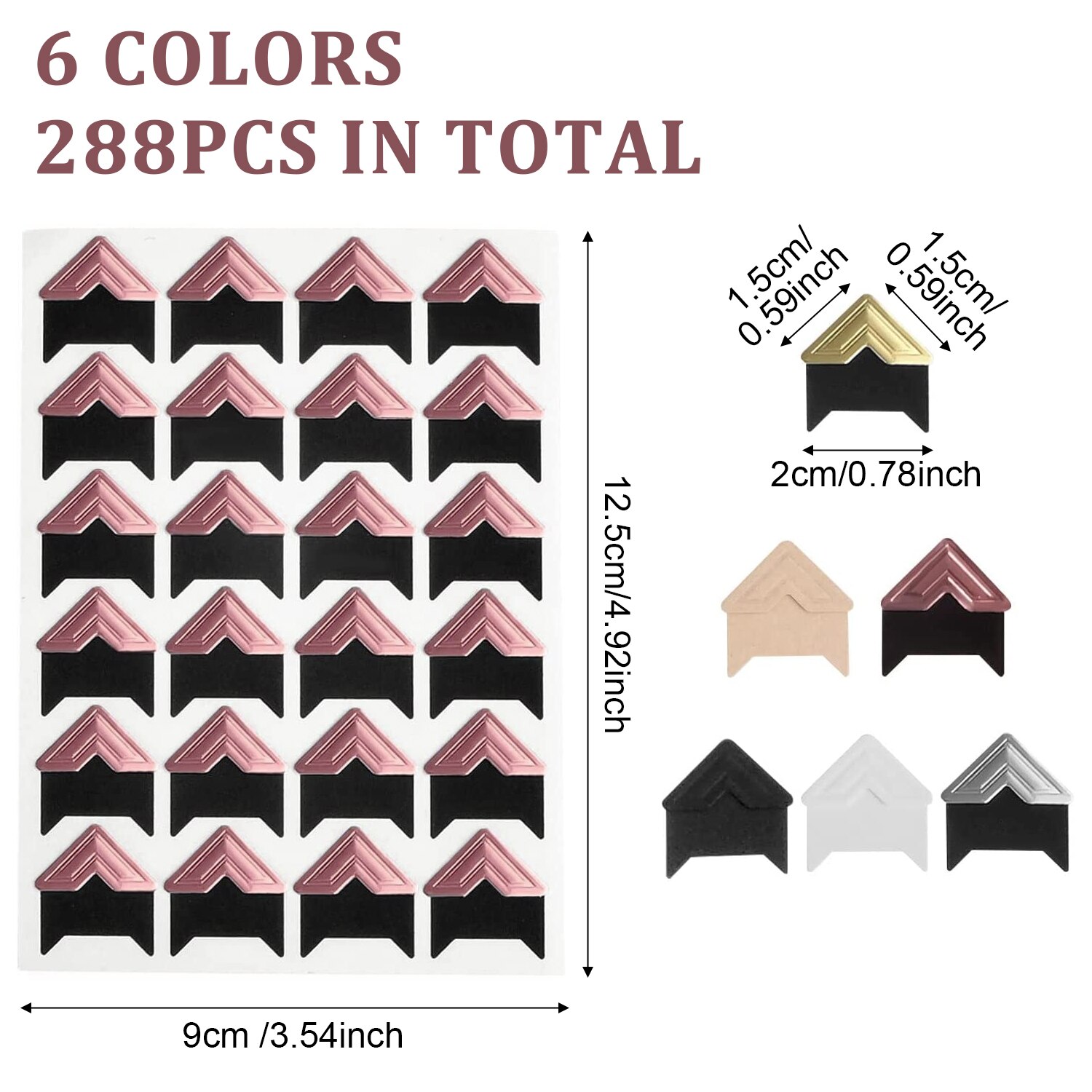 Set 288 autocolante pentru poze, Pentru colturi, Multicolor - eMAG.ro