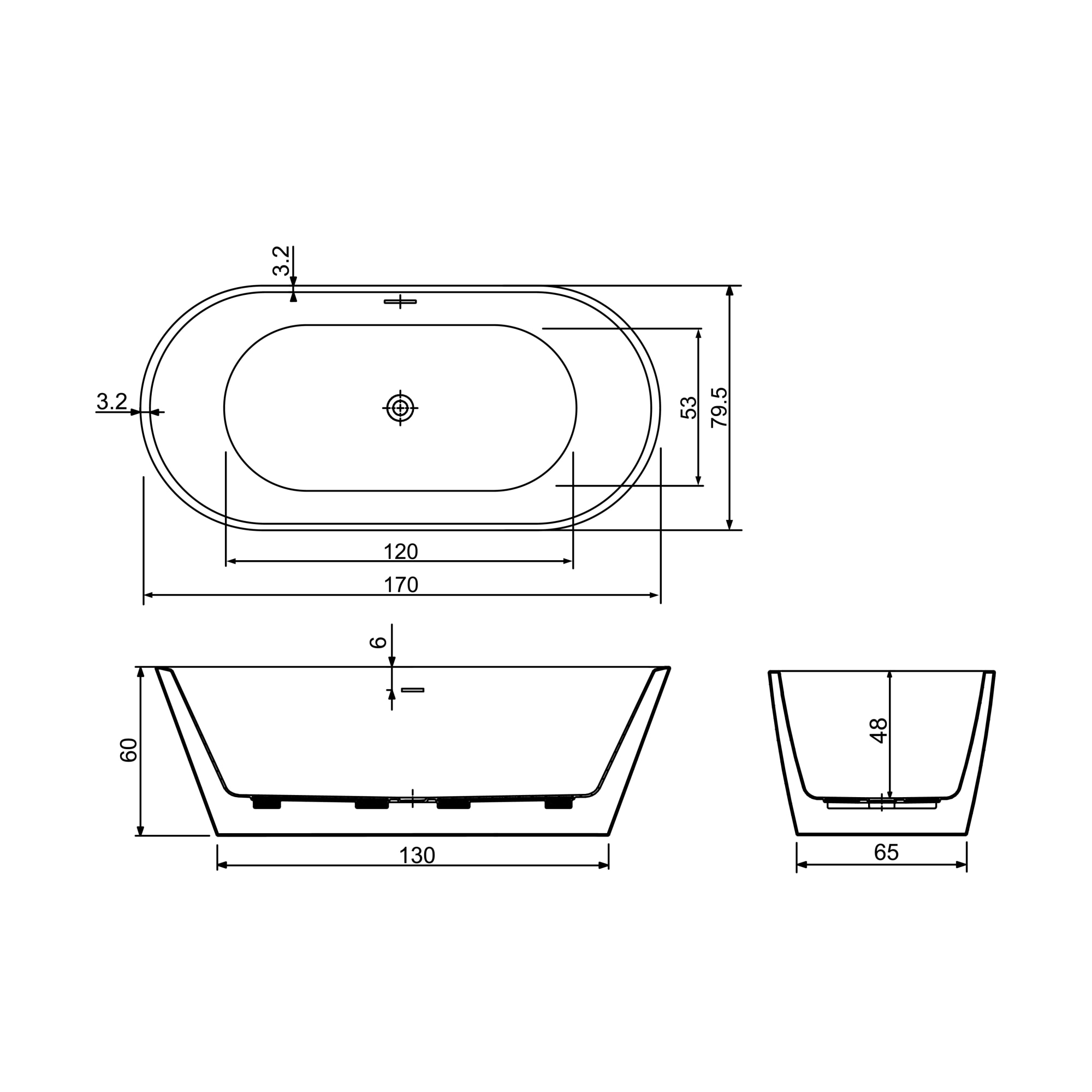 Cada Freestanding Milla Blue West, Acril, 171 x 81 x 60 cm - eMAG.ro