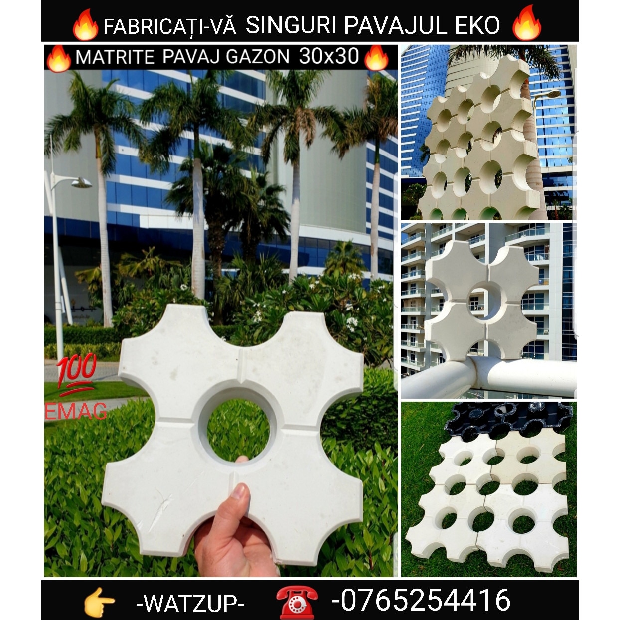 Set 60 Matrite Pavaj, 1 bordura, 1 Rigola, 1 piatra cdecotrativa, 1 ...