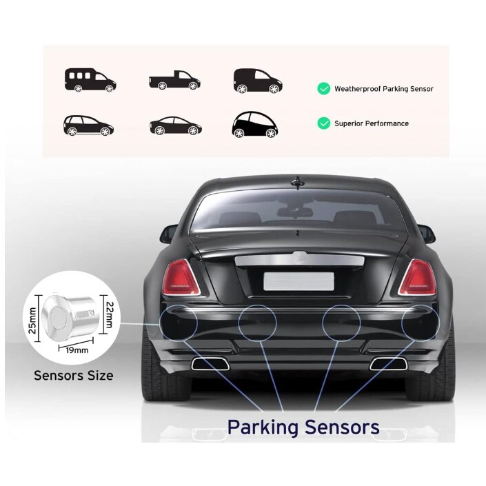 Senzori Parcare Auto SUPER TRENDS®, Kit 4 Receptori, Display LED ...