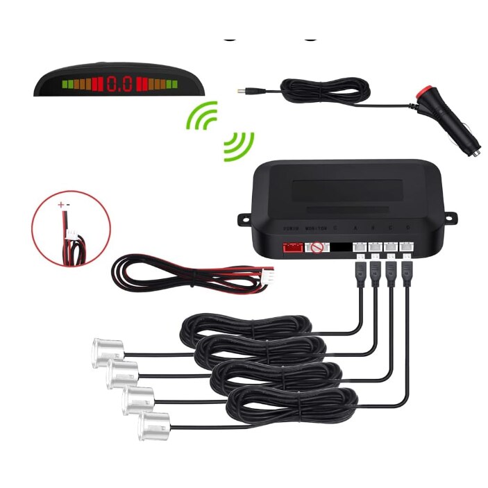 Senzori Parcare Auto SUPER TRENDS®, Kit 4 Receptori, Display LED ...