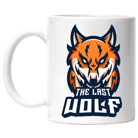 Bögre angol nyelvű üzenettel Az utolsó farkas, állat, embléma, csapat ...