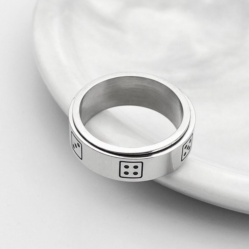 Inel inox antistress cu zaruri - eMAG.ro