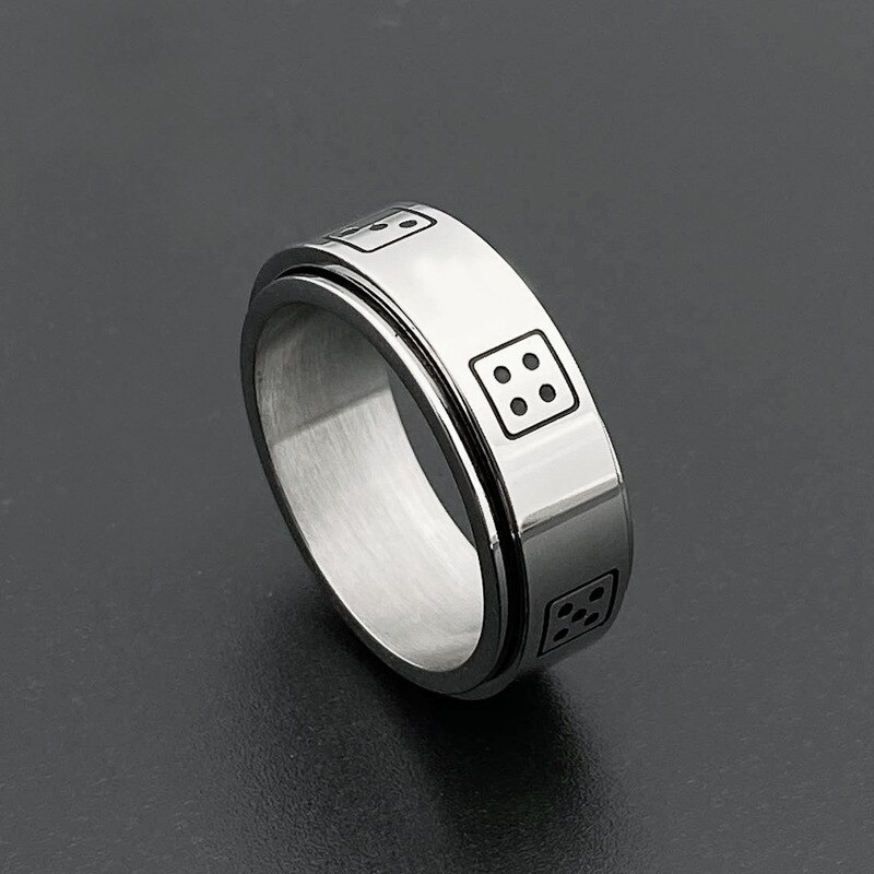 Inel inox antistress cu zaruri - eMAG.ro