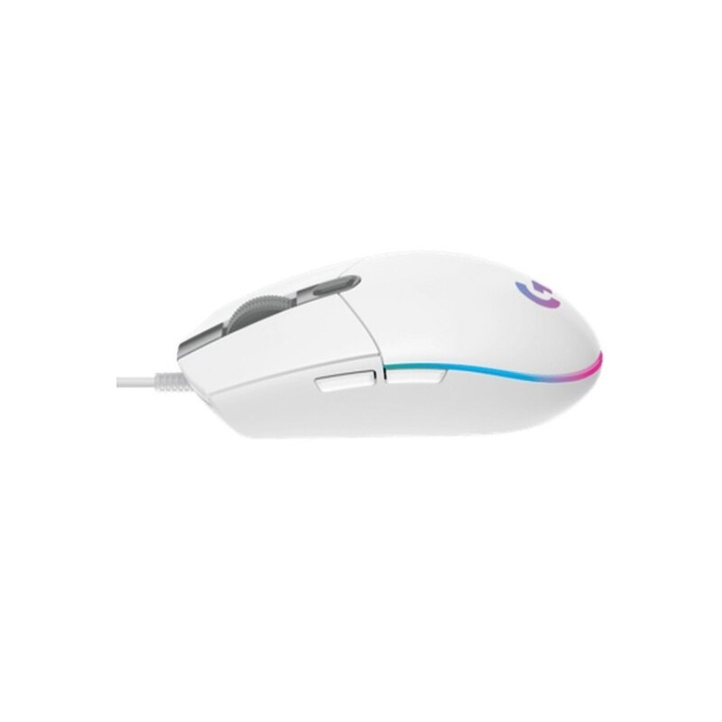 Mouse gaming, Logitech, USB, 8000 DPI, Iluminare LED, 6 butoane, Alb ...