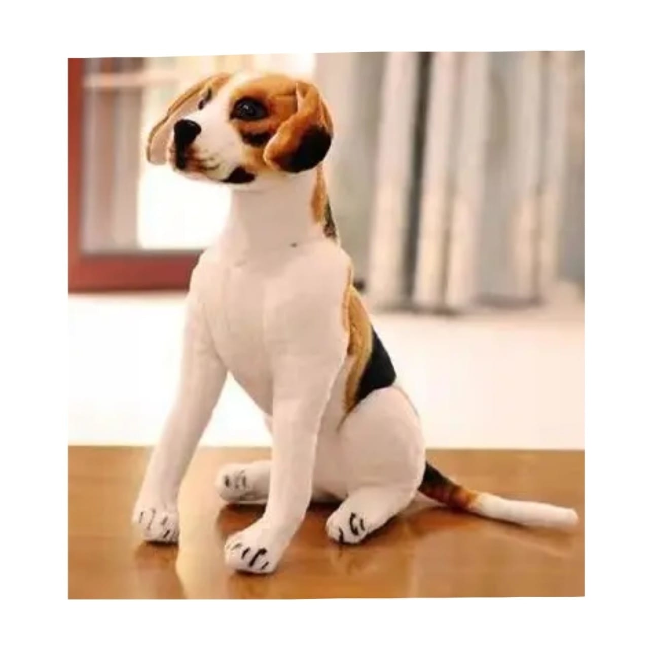 Catel de plus realist, Beagle, maro/alb, 40 cm - eMAG.ro