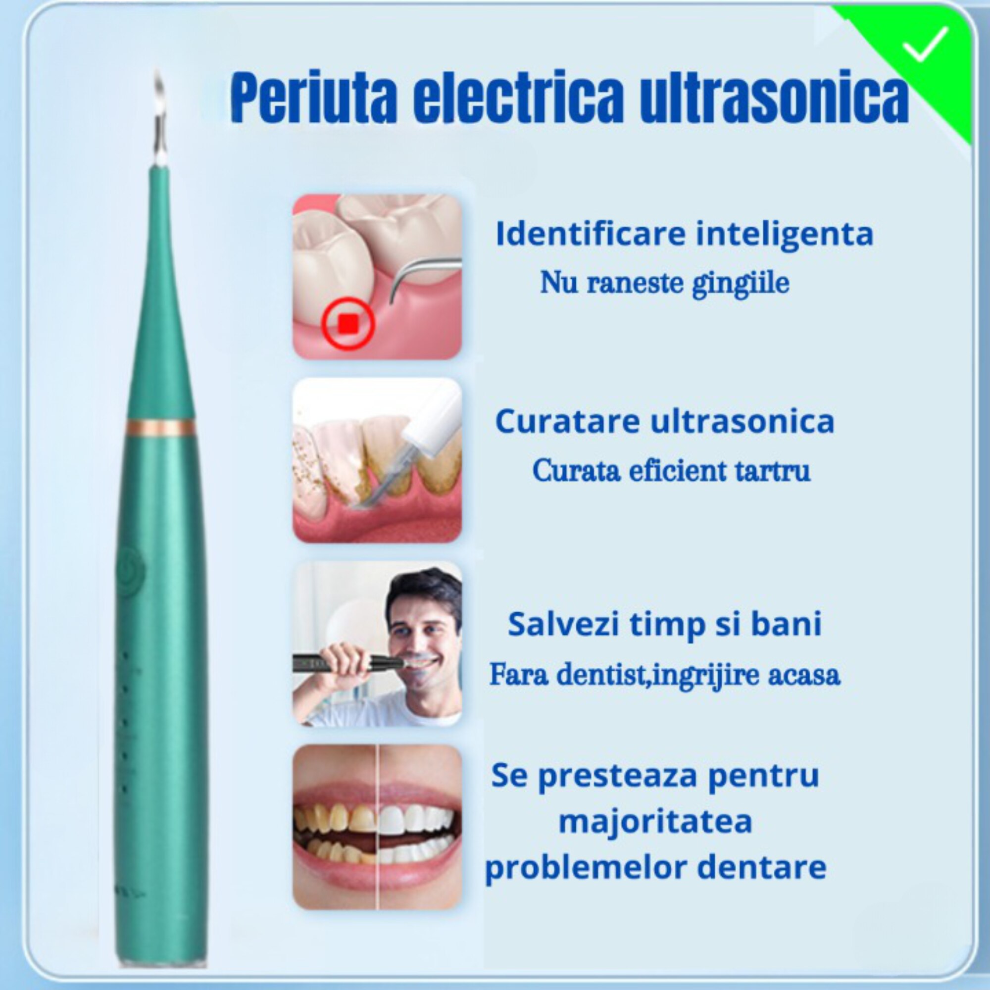 Aparat pentru detartraj dentar si periuta electrica ultrasonica ...