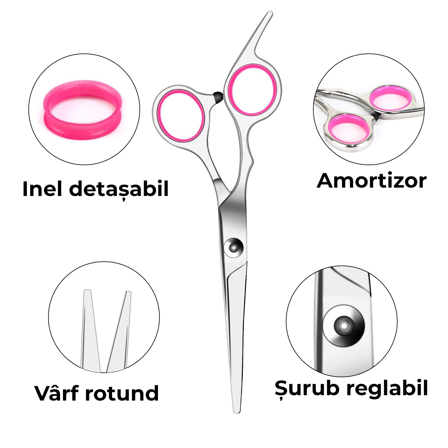 Foarfece profesionale de tuns si filat, pentru frizerie, salon sau ...