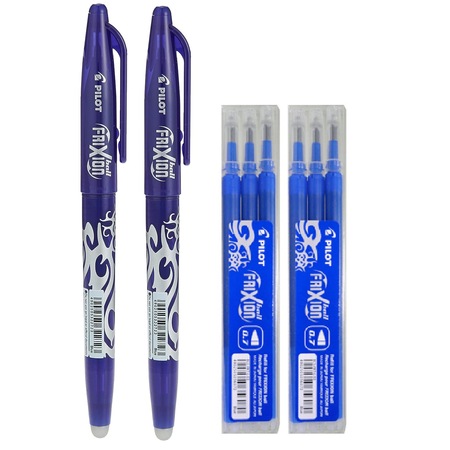 Set 2 Pixuri Pilot FriXion, cu radiera + 6 rezerve 0.7 mm, scriere ...