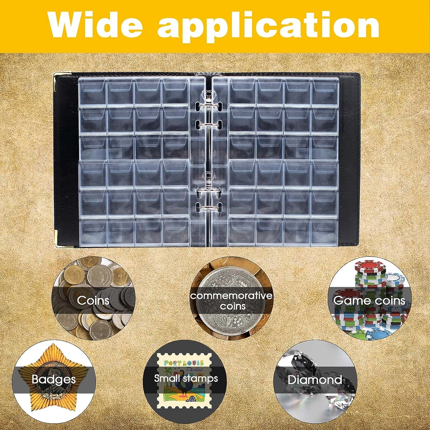 Album de monede, Cafuneplus®, 480 buzunare, 34x19.2 cm, doua dimensiuni ...