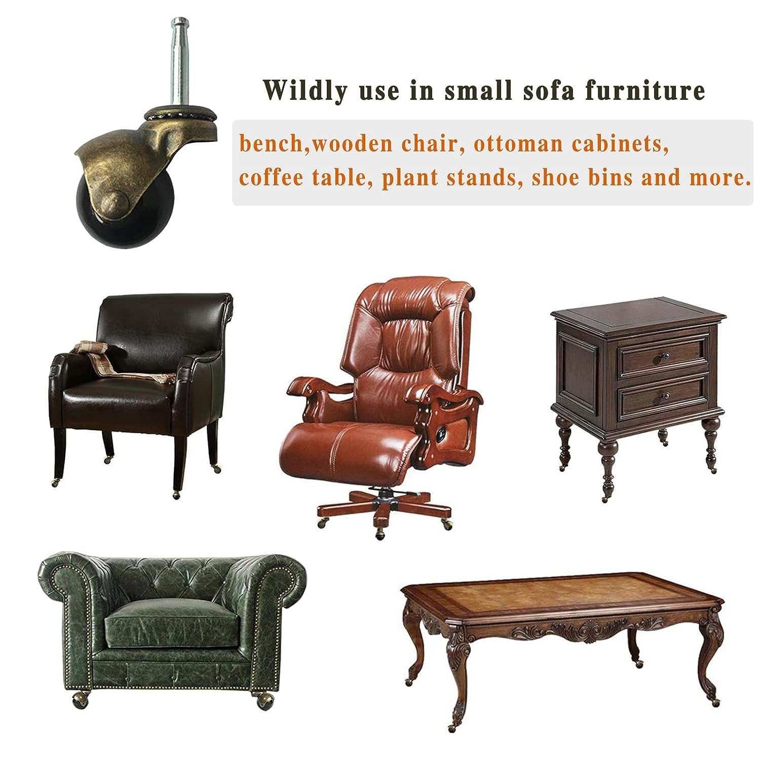 Set 4 Roti pentru mobilier, Sunmostar, 50mm, Maro/Negru - eMAG.ro