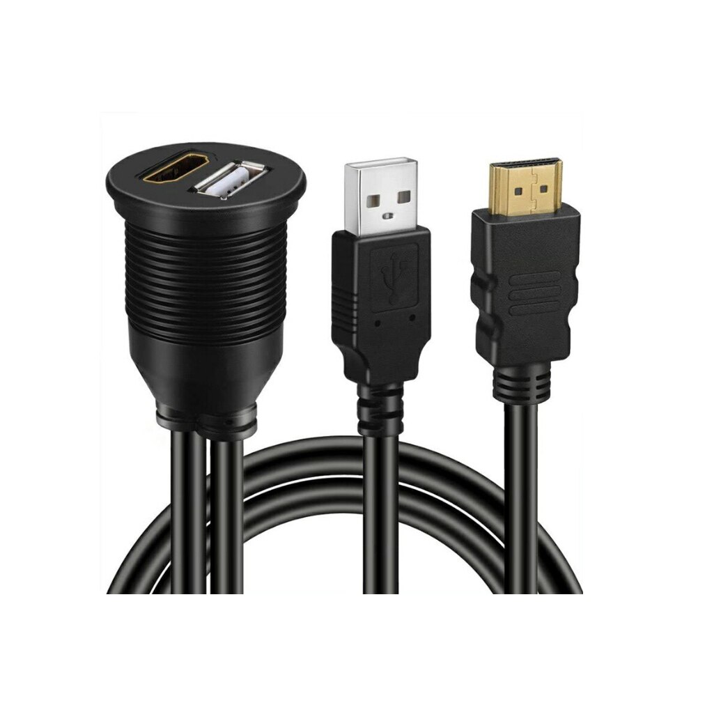 Cablu video prelungitor USB A si HDMI tata la USB A si HDMI mama, capac ...