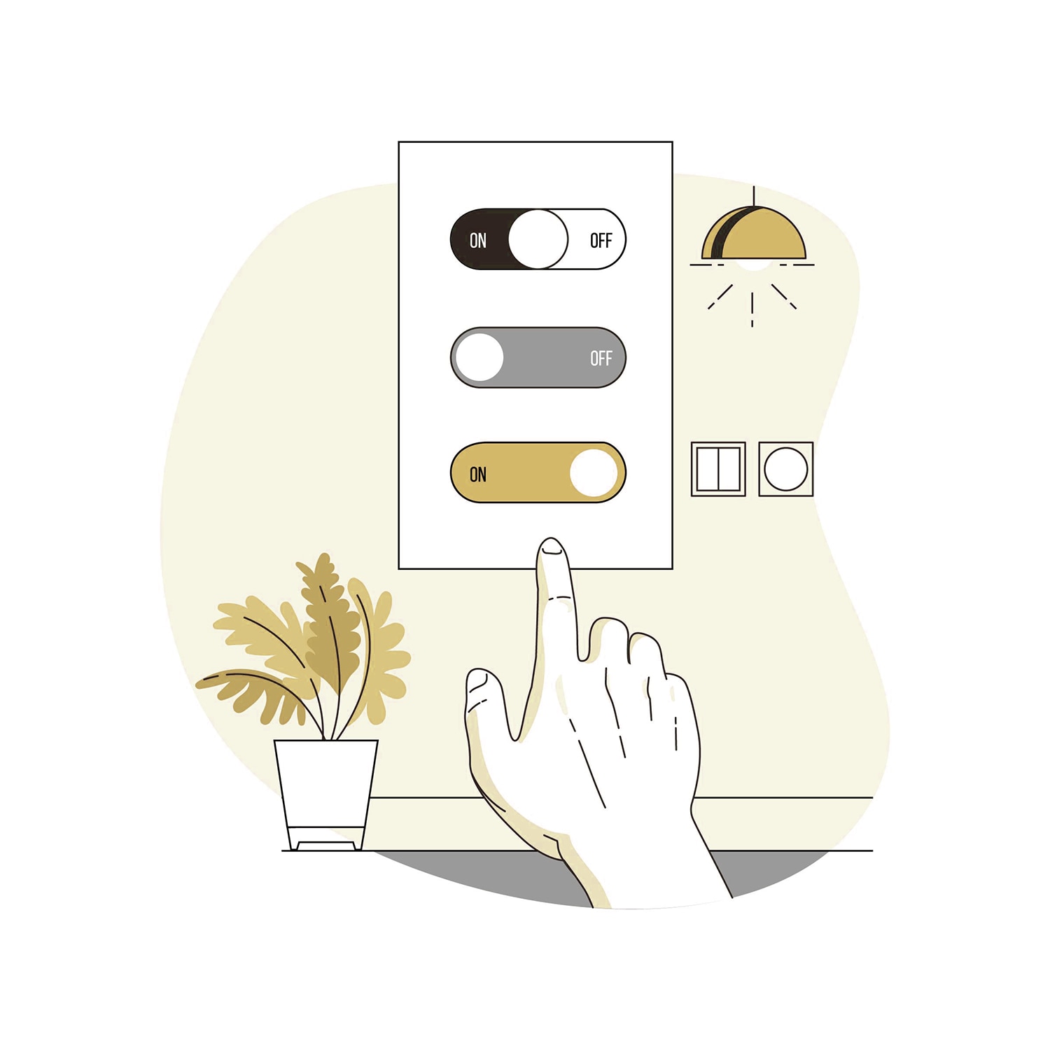 Intrerupator de mobilier rotund ON/OFF, Gri - eMAG.ro