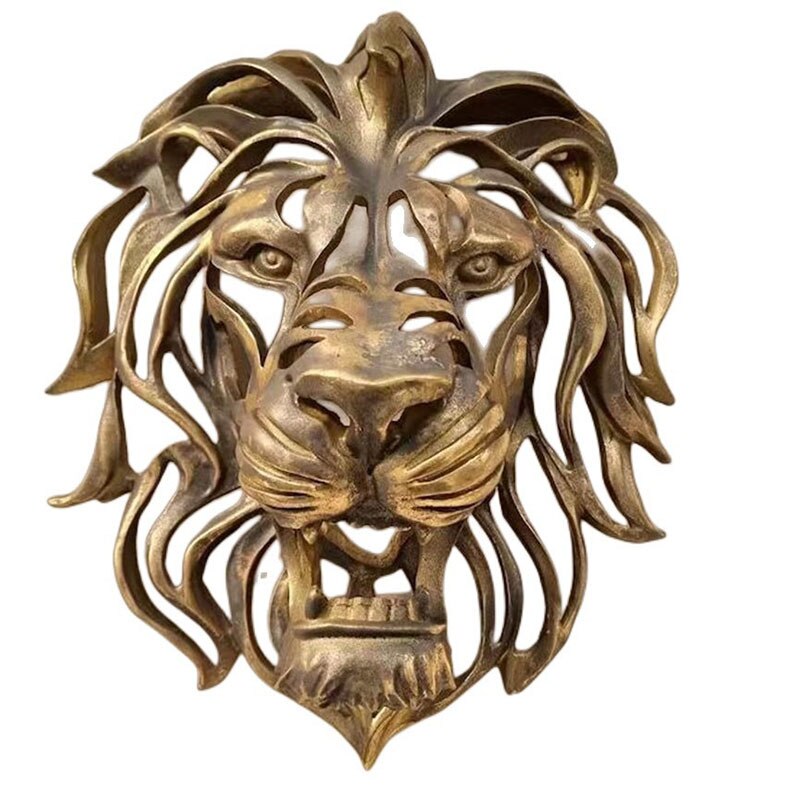 Cap de leu pentru perete, SUNMOSTAR, Rasina, Auriu - eMAG.ro