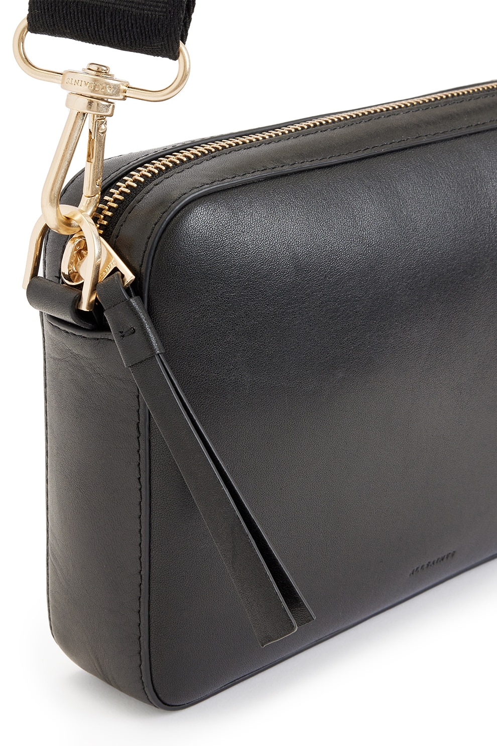 AllSaints, Geanta crossbody din piele Lucile, Negru - eMAG.ro