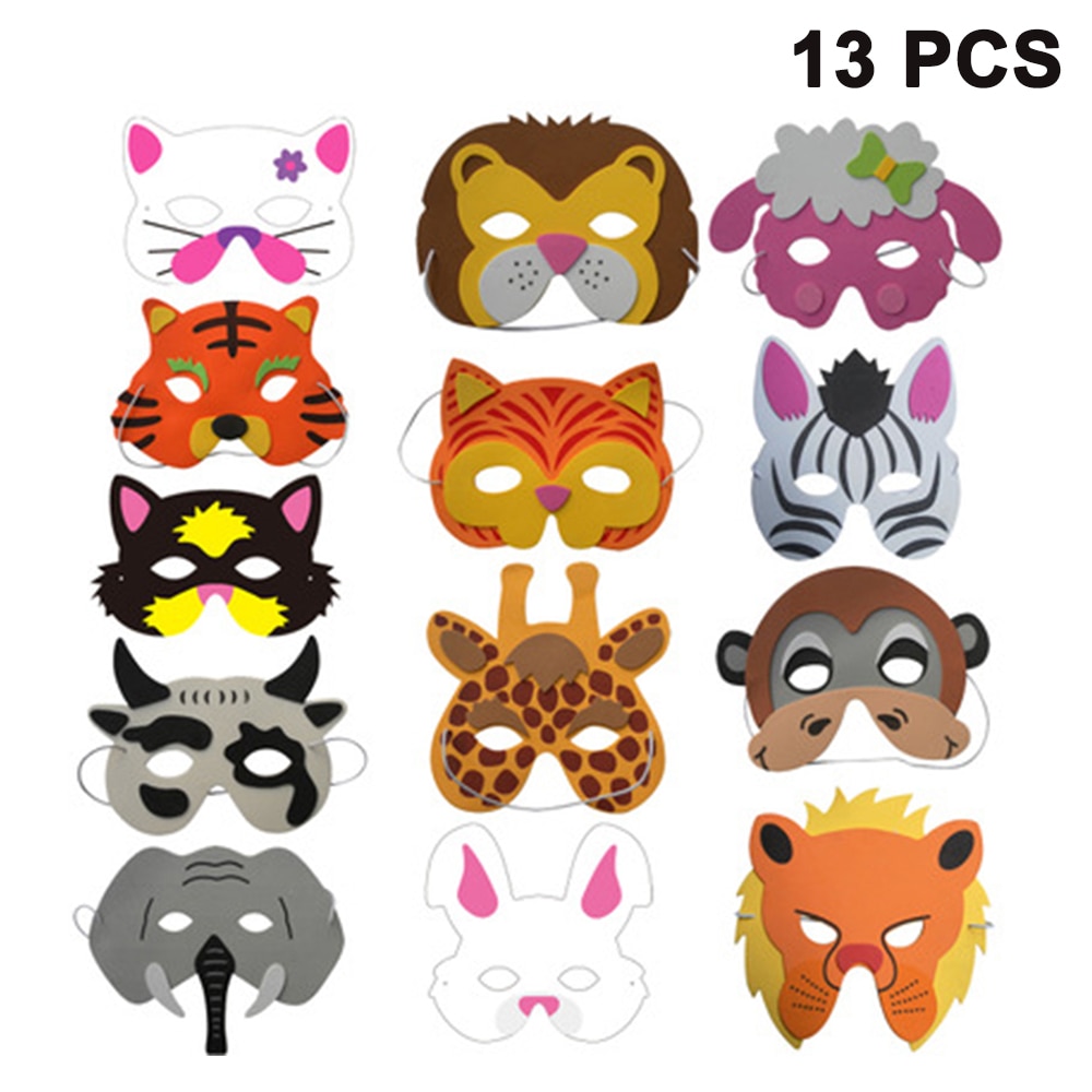 Set 13 masti pentru copii Longziming, 19x20cm, EVA, Multicolor - eMAG.ro