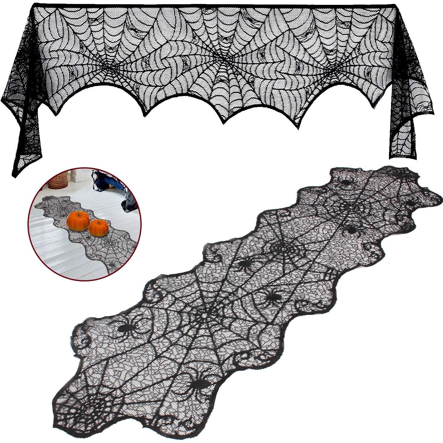 Set 2 decoratiuni pentru semineu Halloween Longziming, Panza de ...