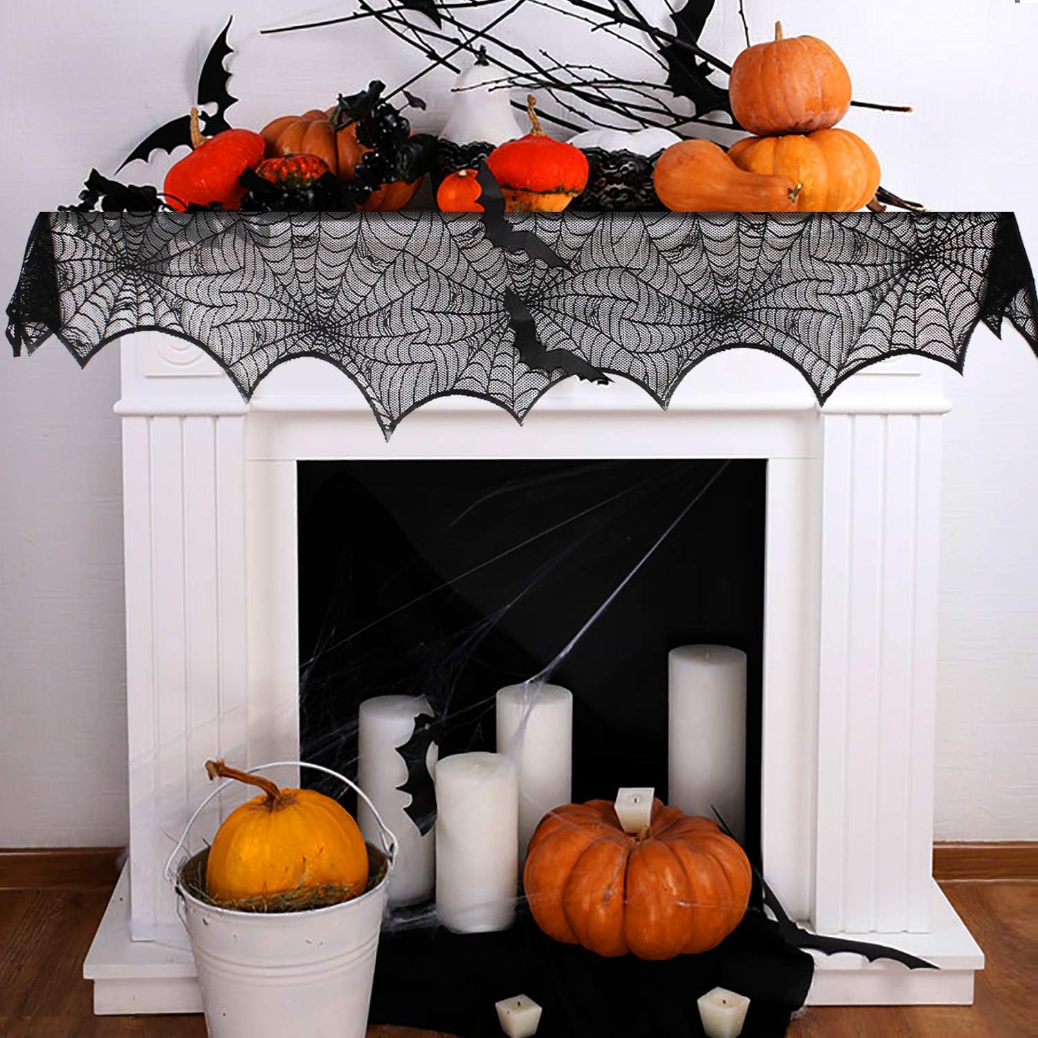 Set 2 decoratiuni pentru semineu Halloween Longziming, Panza de ...
