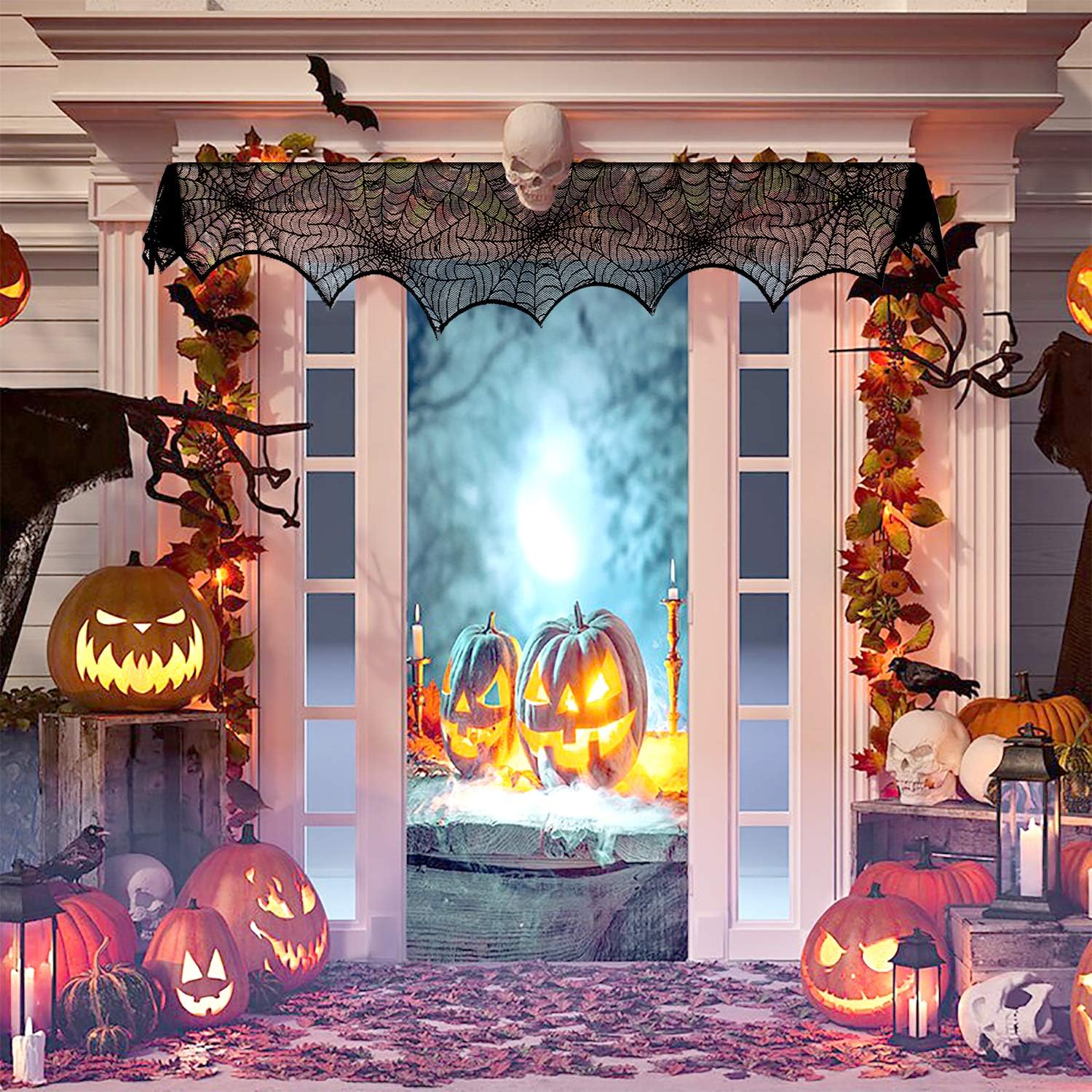 Set 2 decoratiuni pentru semineu Halloween Longziming, Panza de ...