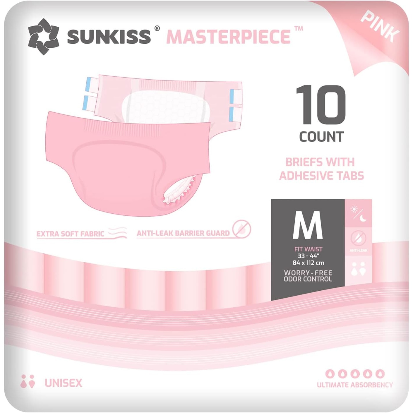 Scutece pentru adulti SUNKISS Masterpiece cu absorbtie maxima, tip chilot, cu inchidere pe ...