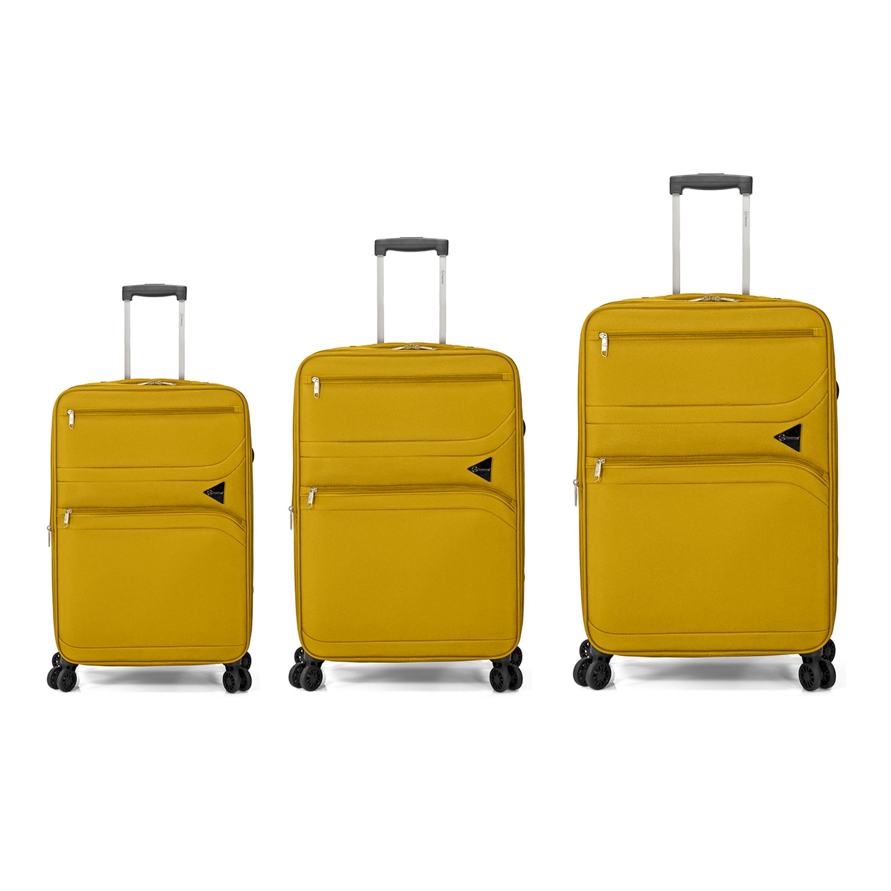 Set Trolere Extensibile Benzi BZ 5703,4 Roti Duble, 3 Piese, Galben ...