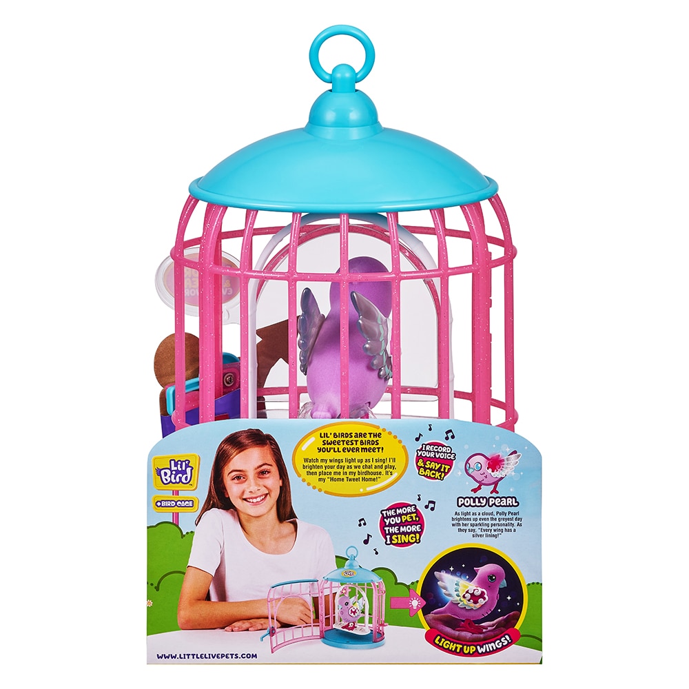 Jucarie interactiva Little Live Pets - Lil' Bird & Cage, Polly Pearl ...