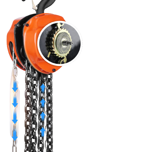 Palan manual cu lant, 1 tona, 20 FT, G80, otel carbon galvanizat, carlig rotativ, multicolor ...