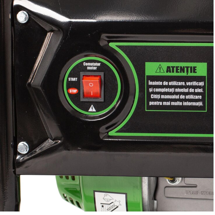 Generator de curent electric, monofazic, pe benzina, 2.2 kW, 6.5 CP, cu ...