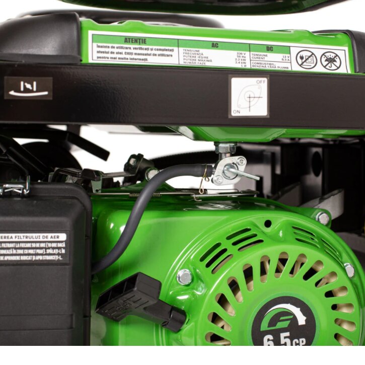 Generator de curent electric, monofazic, pe benzina, 2.2 kW, 6.5 CP, cu ...