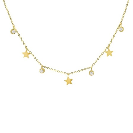 Colier dama din argint 925 placat cu aur Mini Stars - eMAG.ro