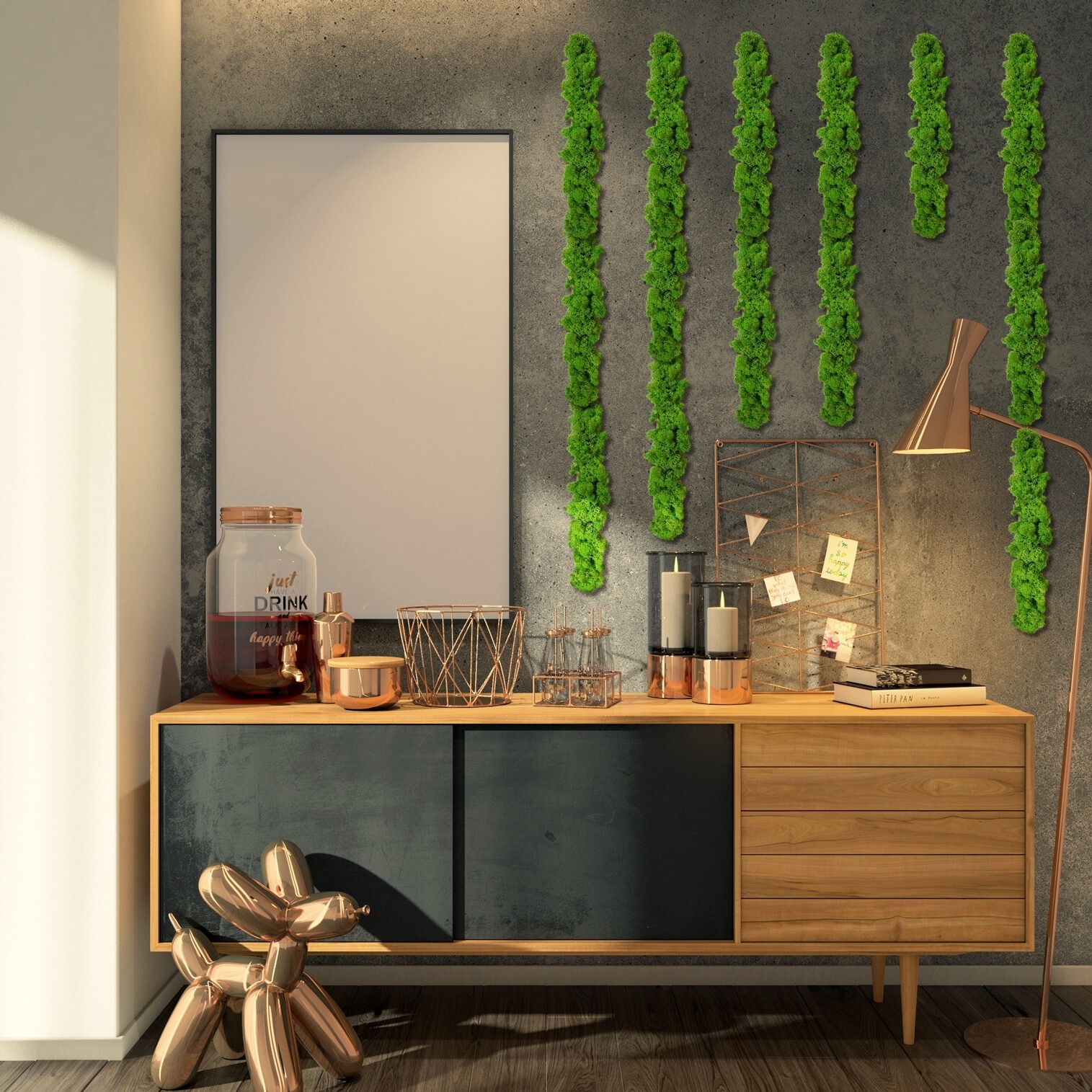 Set 5 Profile Din Lemn Cu Licheni Stabilizati, 33x4cm - eMAG.ro