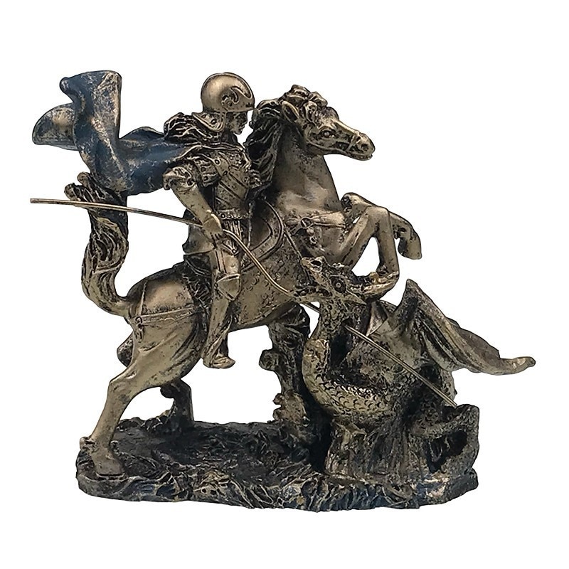 Ornament decorativ, Calaret cu sulita si dragon, Gri, 17 cm, 1167H ...