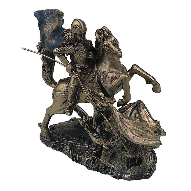 Ornament decorativ, Calaret cu sulita si dragon, Gri, 17 cm, 1167H ...