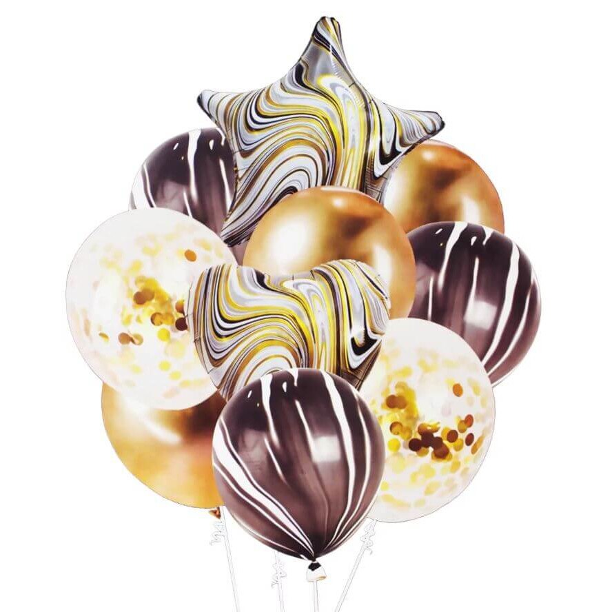 Set 10 Baloane Aniversare Premium Negru Marble - eMAG.ro