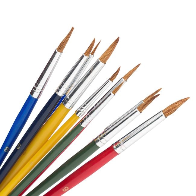 Pensule Pictura cu Varf Rotund set 10 bucati Multicolor - eMAG.ro