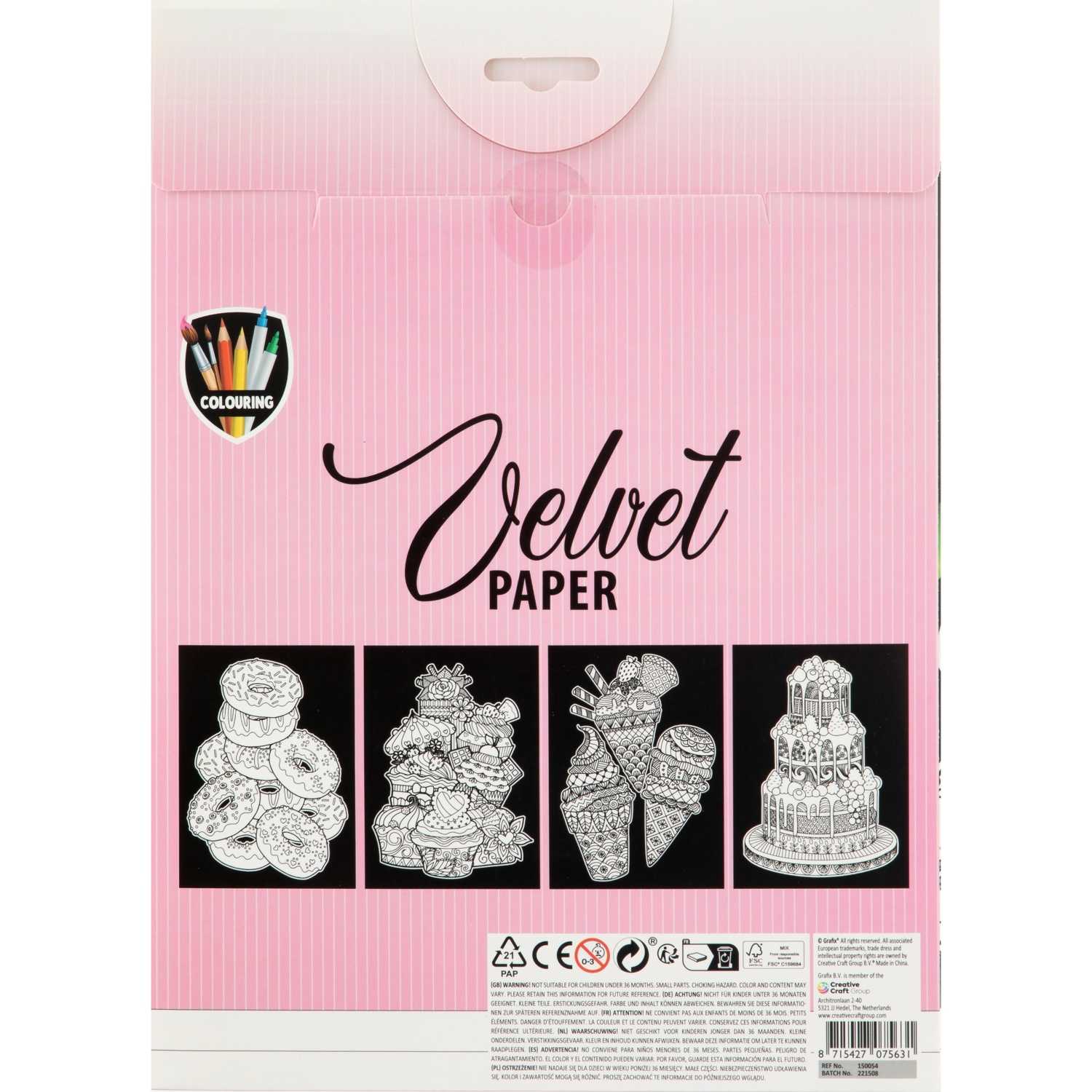 Set pictura 4 planse de colorat catifelate Velvet Paper 30x21 cm ...