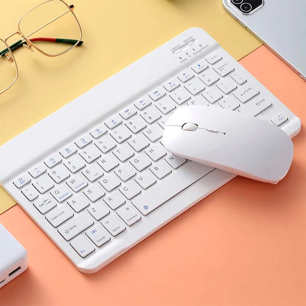 Bluetooth billentyűzet és egér készlet TM030, elemmel, fehér - eMAG.hu