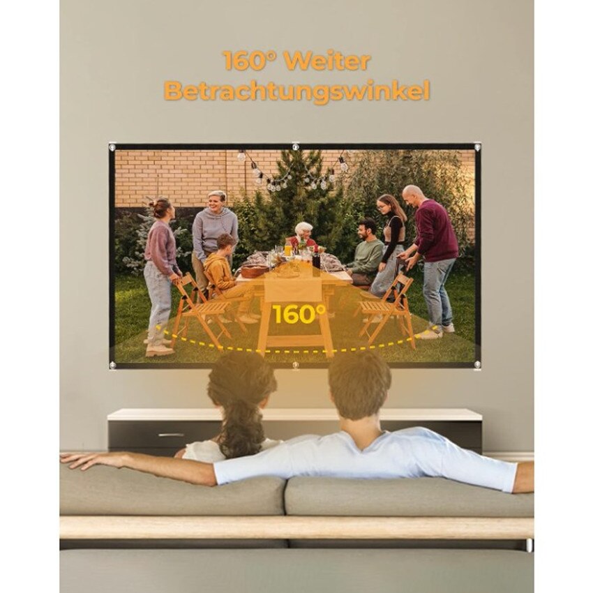 Ecran proiector portabil, BOMSTOM, Poliester, Pliabil, 16:9,120'', Alb ...