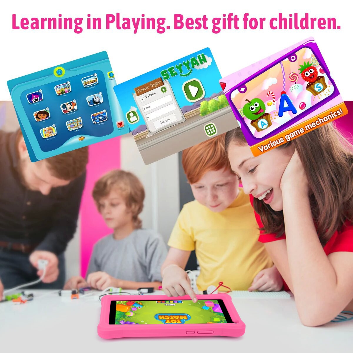Tableta pentru copii, 7 inch, Android 11, 3-12 ani, 3GB RAM, 32GB ROM ...