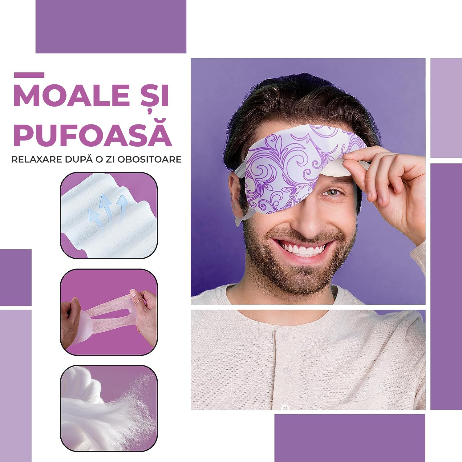 Masti pentru ochi cu autoincalzire si ulei esential de Lavanda, remediu ...