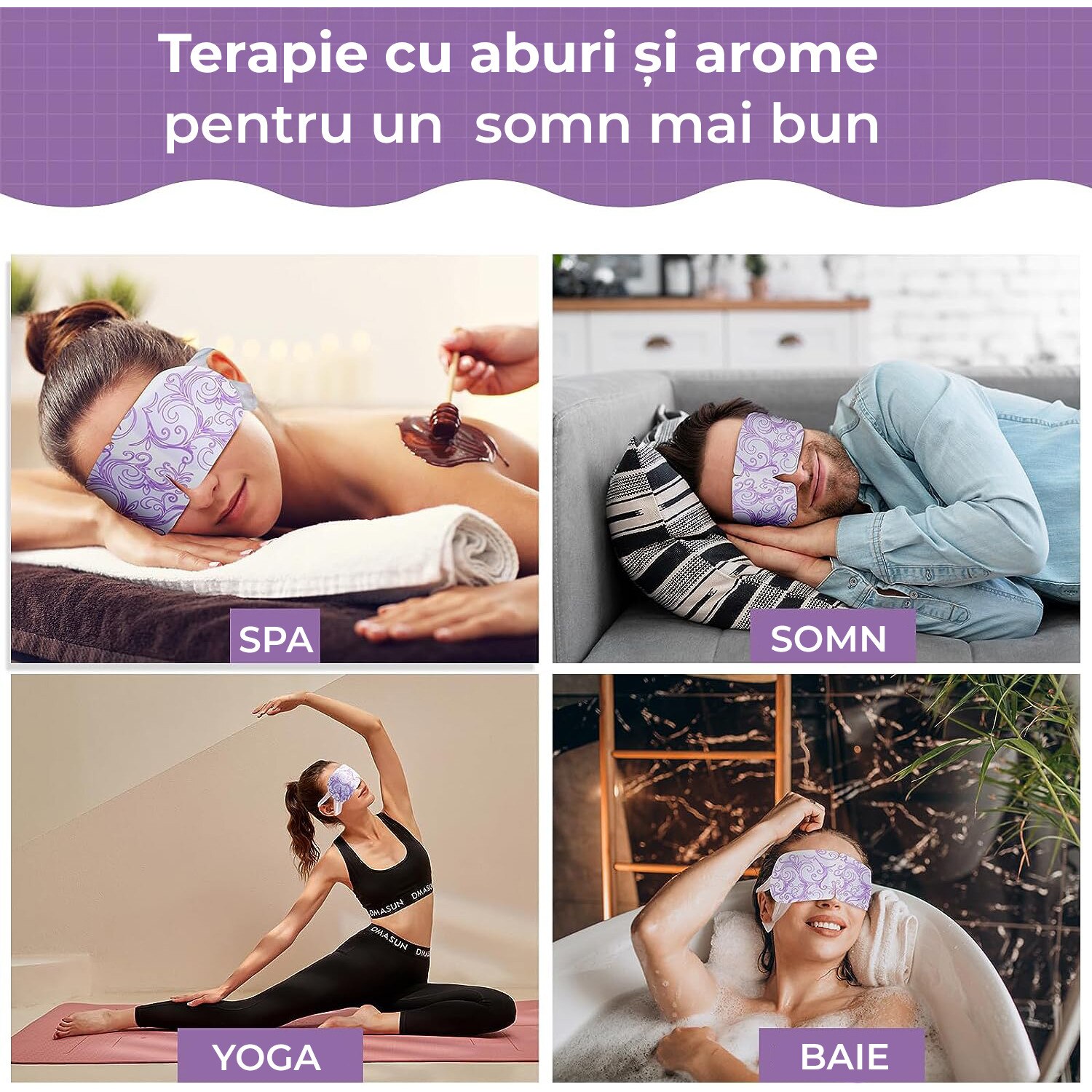 Masti pentru ochi cu autoincalzire si ulei esential de Lavanda, remediu ...