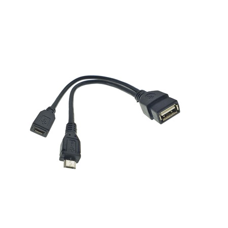 Cablu OTG, USB A mama la Micro-USB tata si mama, 15 lungime - eMAG.ro