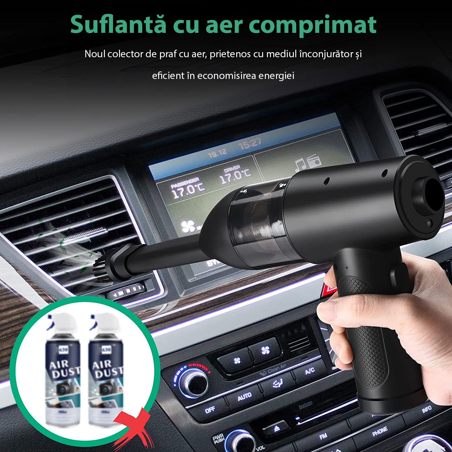 Suflanta Aer & Aspirator fara Fir, LittleDomi, pentru Tastatura ...