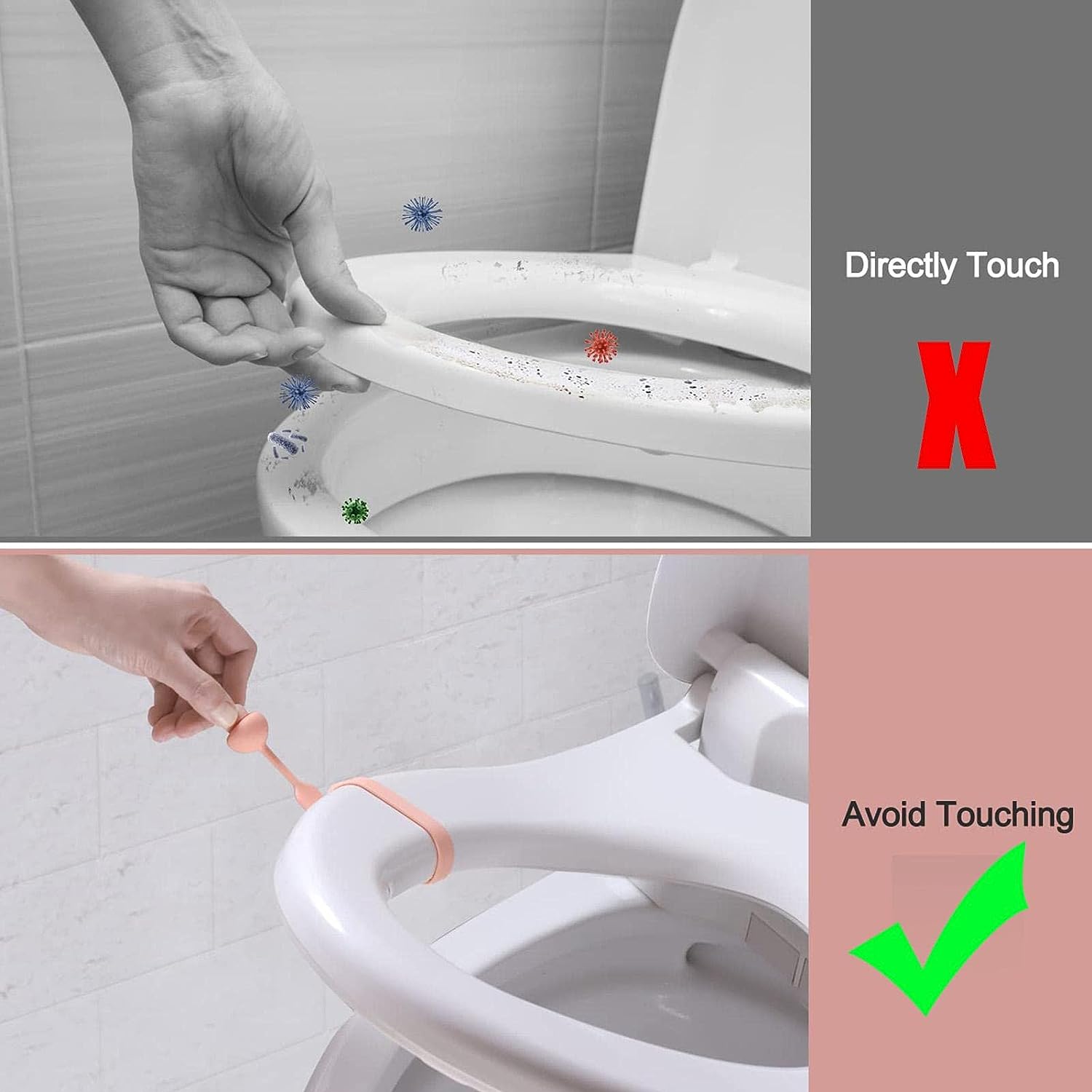 Maner ridicare scaun toaleta, Sunmostar, Silicon, Roz - eMAG.ro