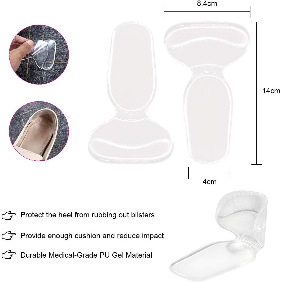 Set 16 branturi cu pernite de calcai, Cafuneplus®, pentru metatarsiene ...