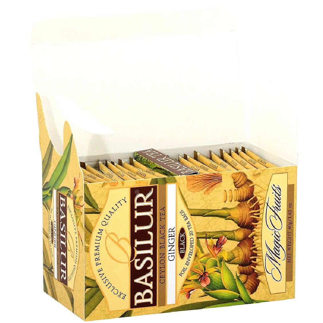 Ceai negru ceylon cu ghimbir Ginger "colectia Magic Fruits", 20 plicuri ...