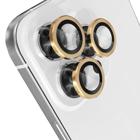 Фолиа iShield за лещи на камерата на iPhone 14 Pro, с метална рамка и стъкло с комплект за ...