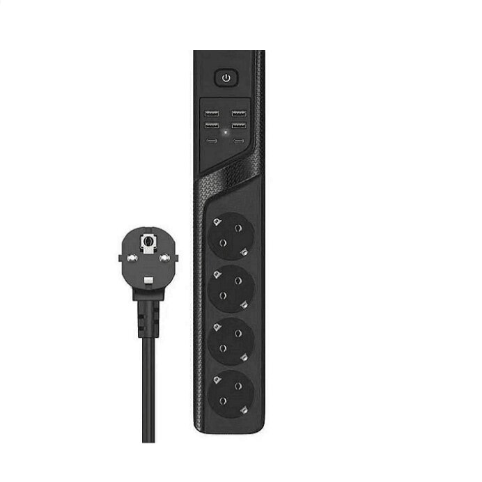 Priza universala cu 3 prize, 4 porturi USB si 2 porturi Type-C ...