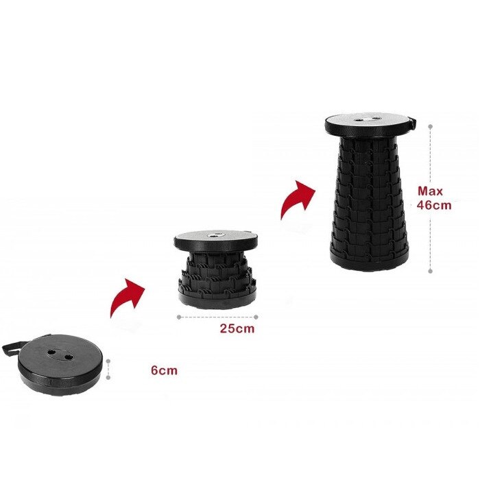 Taburet pliabil reakoo, reglabil pe inaltime, 25 x 25 x 46 cm - eMAG.ro