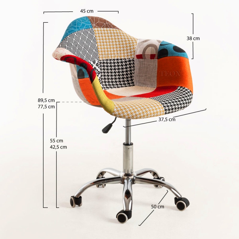 Scaun birou, tip fotoliu, inaltime reglabila, multicolor, Teox® - eMAG.ro